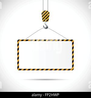 hanging signs on yellow background for business, marketing, flyers ...