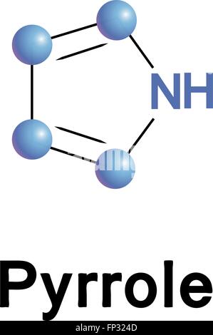 Pyrrole heterocyclic organic molecule. Skeletal formula Stock Vector ...