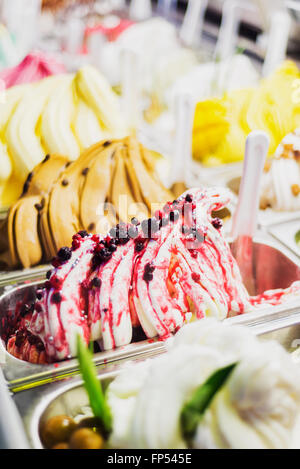 classic italian gourmet gelato gelatto ice cream display in shop Stock Photo - Alamy