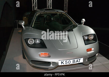 Front view of the XP3 prototype McLaren F1 road car, on display in a ...