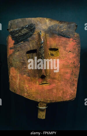 Wari funerary wooden mask 500 AD-900 AD.Pachacamac. Lima . Peru Stock ...