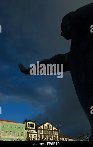 Monument to the Azorean Emigrants. Ponta Delgada. Sao Miguel island ...