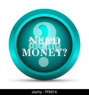 Need money icon. Internet button on white background Stock Photo - Alamy