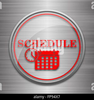 Schedule icon. Internet button on white background Stock Photo - Alamy