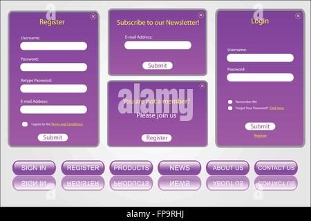 The login page. Purple gradient. Sign in form Stock Vector Image & Art ...