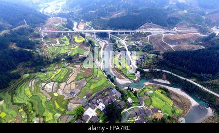 Rongjiang. 18th Mar, 2016. Aerial Photo taken on March 18, 2016 shows a ...