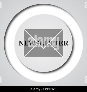 Newsletter icon. Internet button on white background Stock Photo - Alamy