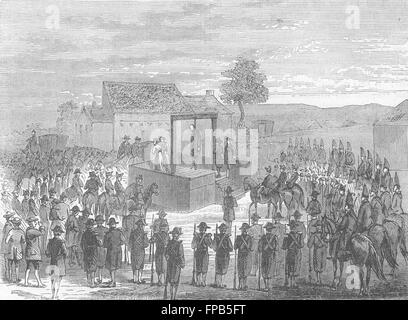 EXECUTION OF LORD FERRERS AT TYBURN. London, UK, 19th century engraving ...