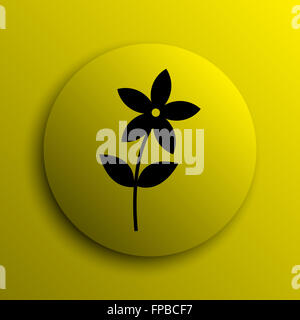 Pills bottle icon. Yellow internet button Stock Photo - Alamy