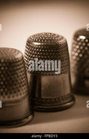 Vintage brass thimble Stock Photo - Alamy