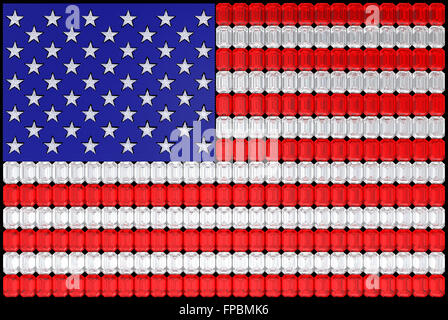 USA flag assembled of diamonds. Over black. Extralarge resolution ...