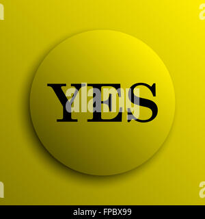 Yes icon. Internet button on white background Stock Photo - Alamy