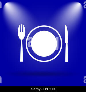 Chef icon. Flat icon on blue background Stock Photo - Alamy