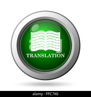 Translation book icon. Internet button on white background Stock Photo ...