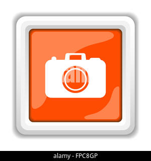 Photo camera icon. Internet button on white background Stock Photo - Alamy