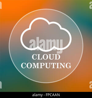Cloud Computing symbol in a transparent shiny glass frame on a ...