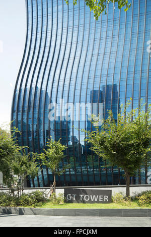 Part of the GT Tower East skyscraper in Seoul, viewed from directly ...