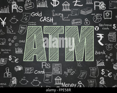 Currency concept: ATM on School board background Stock Photo - Alamy
