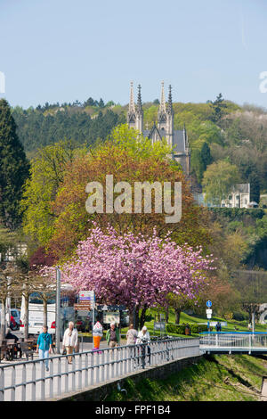 Die "Pfalz" im Rhein; im Hintergrund die Ortschaft Oberwesel travel ...