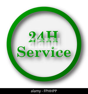 24H Service icon. Internet button on black background Stock Photo - Alamy