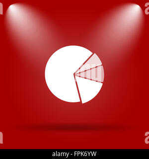 Chart pie icon. Flat icon on blue background Stock Photo - Alamy