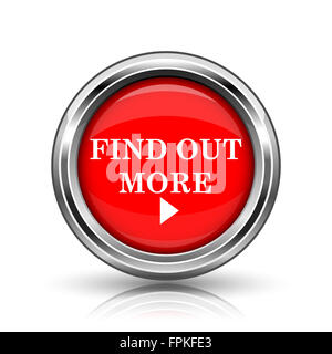 Find out more icon. Shiny glossy internet button on white background ...