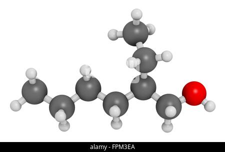 2-ethylhexanol (2-EH) molecule. Used as solvent, fragrance component ...