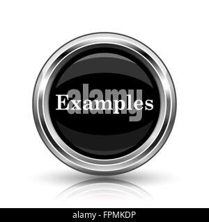 Examples icon. Metallic internet button on black background Stock Photo ...