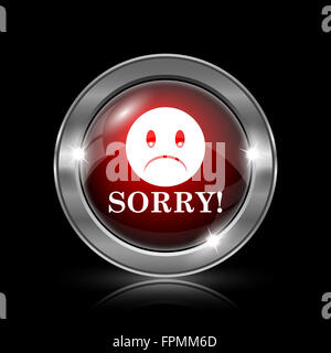 Sorry icon. Metallic internet button on white background Stock Photo ...
