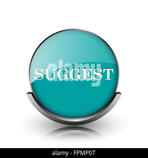 Suggest icon. Metallic internet button on white background Stock Photo ...