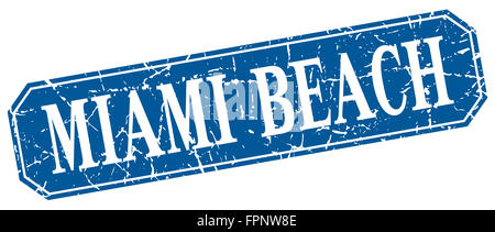 Miami blue square grunge retro style sign Stock Photo - Alamy