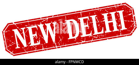 Delhi red square grunge retro style sign Stock Photo - Alamy