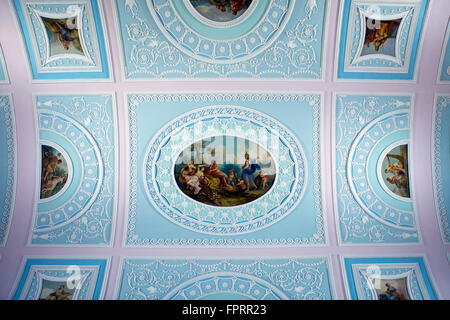 The painted interior of the Robert Adam library at Kenwood House ...