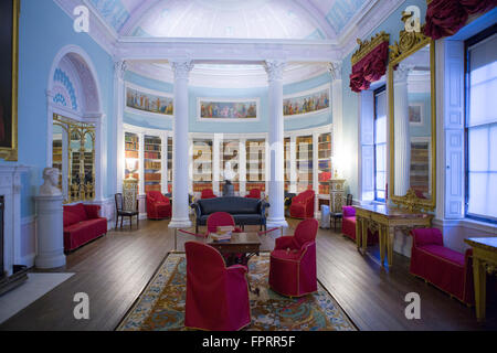 The painted interior of the Robert Adam library at Kenwood House ...
