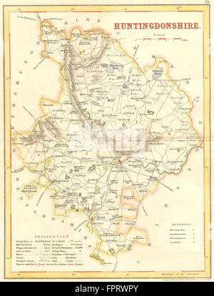 HUNTS: Huntingdonshire: Archer Dugdale, c1840 antique map Stock Photo ...