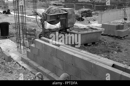 Substructure blockwall under construction February 2016 Stock Photo - Alamy