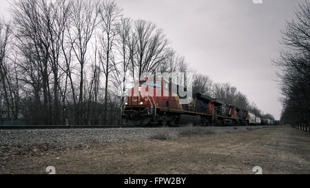 Heavy goods train passing through Lewisham Station Stock Photo - Alamy
