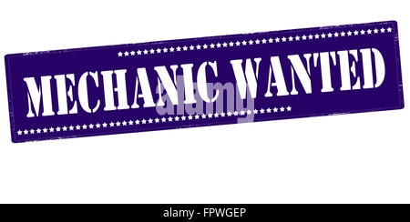 Rubber stamp with text mechanic wanted inside, vector illustration ...