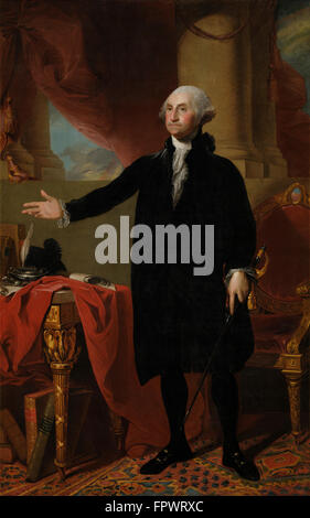 George Washington, full-length portrait, standing on bunker, facing ...