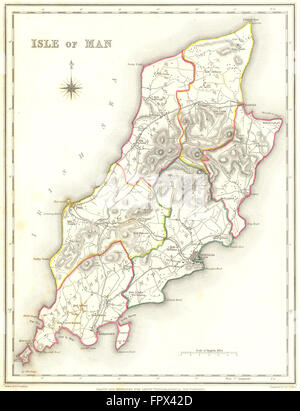 Outline map of the Isle of Man Stock Photo - Alamy