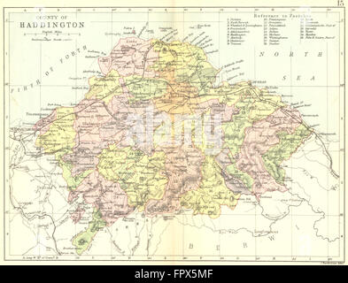 Antique county map of Haddingtonshire or East Lothian. FULLARTON 1868 ...