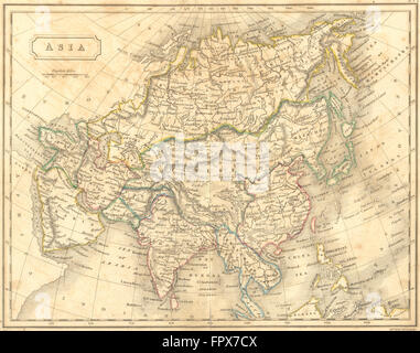 ASIA: Continent: Sidney Hall, 1850 antique map Stock Photo - Alamy