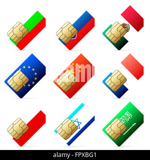Travel SIM vector illustration. Mobile roaming. Luggage Stock Photo - Alamy