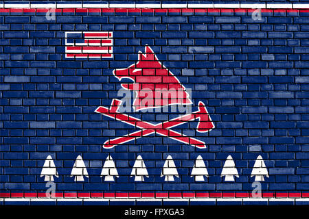 Flag of Pawnee painted on brick wall Stock Photo - Alamy
