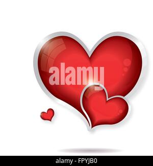 abstract red glossy heart vector illustration Stock Vector Image & Art ...
