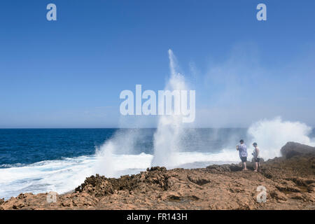Blowholes coastline near Point Quobba, Carnarvon, Western Australia ...