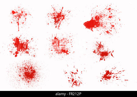 Blood splatter in front of a white background Stock Photo - Alamy