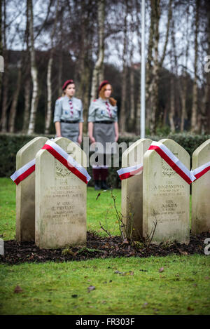 Scouts during guard of honour on Polish War Graves on Corstorphine Hill ...