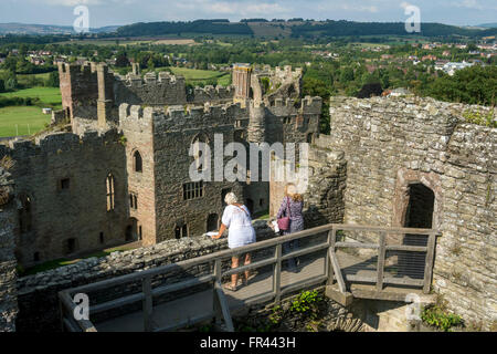 The Inner Bailey of Ludlow Castle, from the Great Tower, Shropshire ...