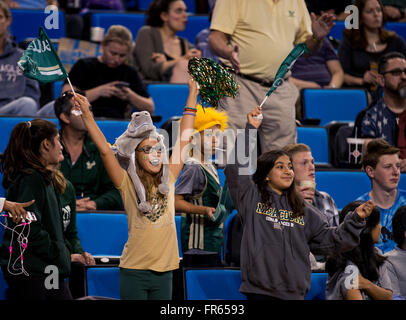 UCLA fans have fun during an NCAA college basketball game against ...